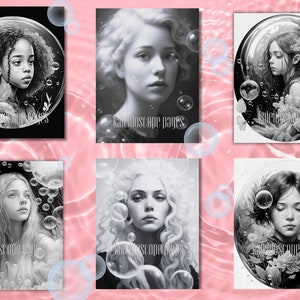 Bubbles Vol.1 Grayscale Coloring Set Printable Digital Download - Etsy