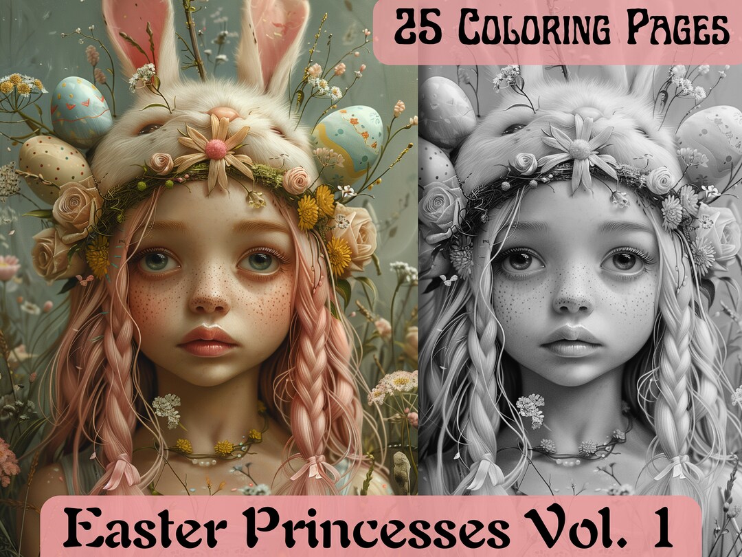 Easter Princesses Vol. 1 Coloring Set | Printable Digital Download - Etsy