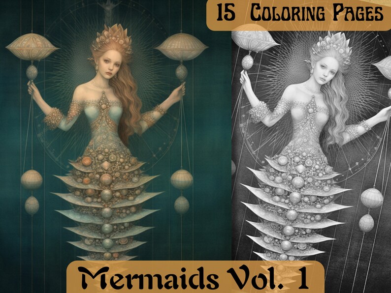 Mermaids Vol.1 Coloring Set | Printable Digital Download - Etsy