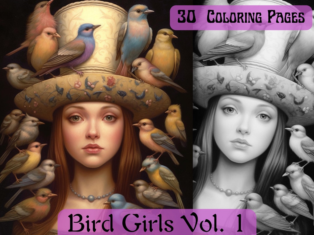 Bird Girls Vol. 1 Coloring Set | Printable Digital Download - Etsy