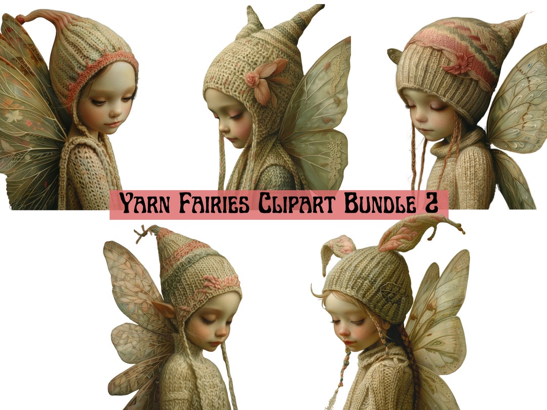 Yarn Fairies Digital Clipart Bundle 2 | Printable Digital Download - Etsy