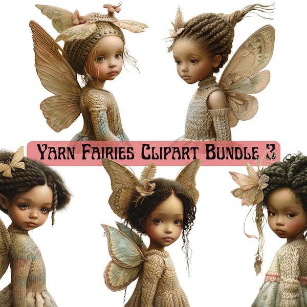 Yarn Fairies Digital Clipart Bundle 1 Printable Digital Download - Etsy