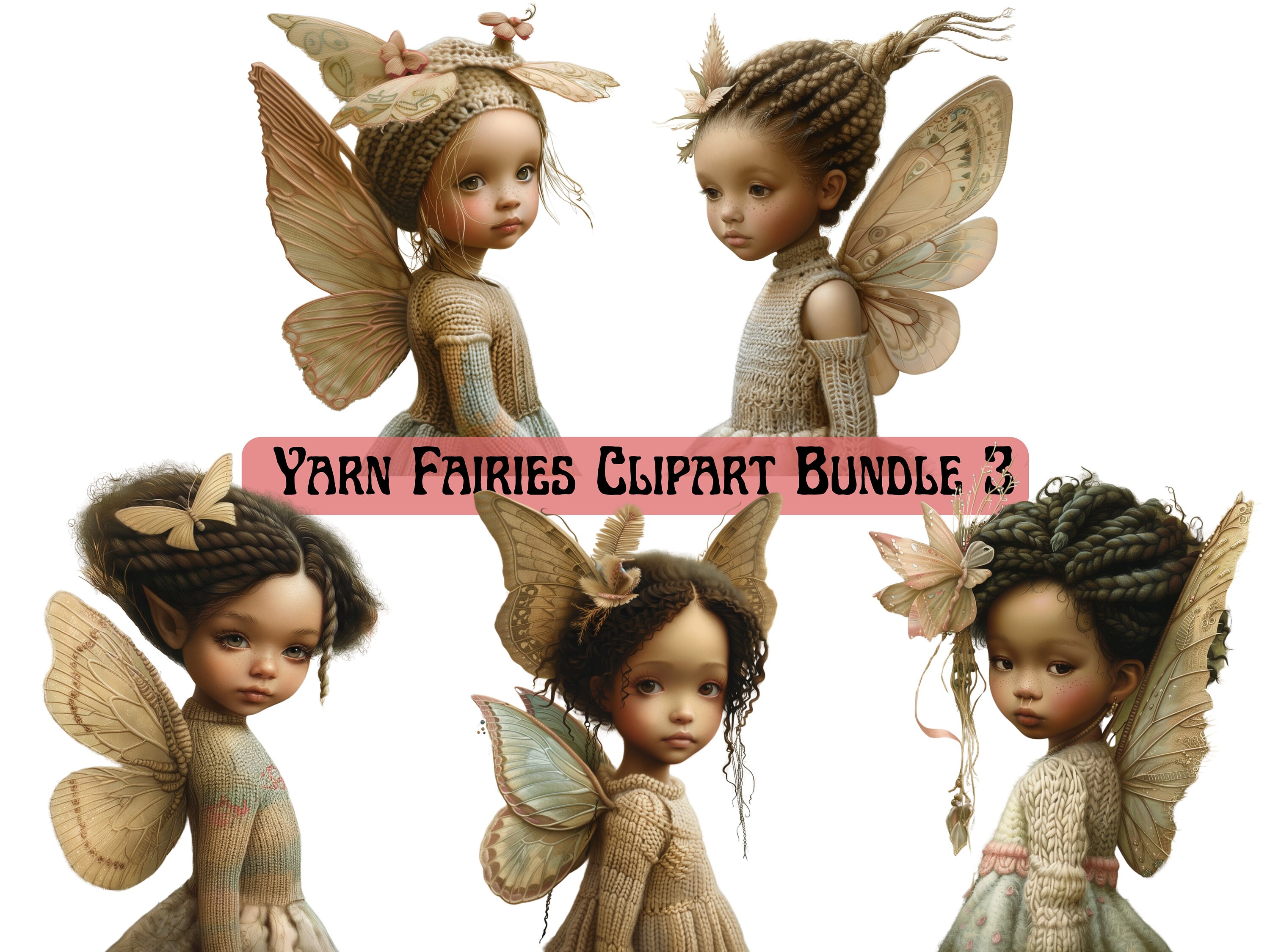 Yarn Fairies Digital Clipart Bundle Volume 3 Printable Digital Download ...