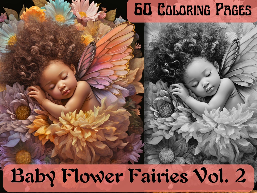 Baby Flower Fairies Vol. 2 Coloring Set | Printable Digital Download - Etsy