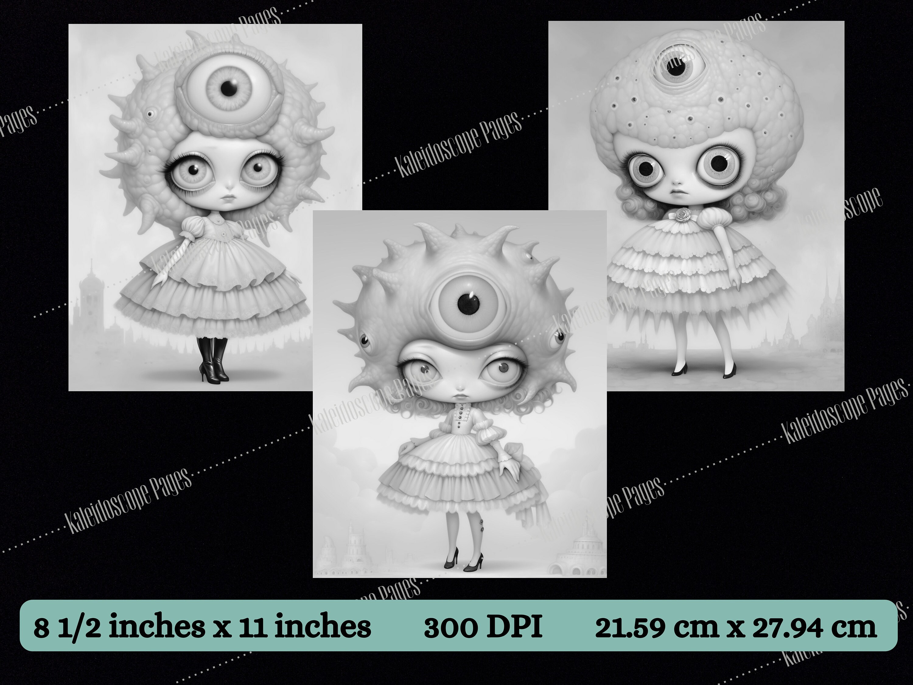 Mesmer-eye-zing Monsters 2 Coloring Set | Printable Digital Download - Etsy