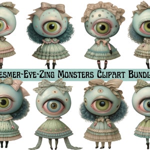 Mesmer-eye-zing Monsters Clipart Bundle 1 | Printable Digital Download ...