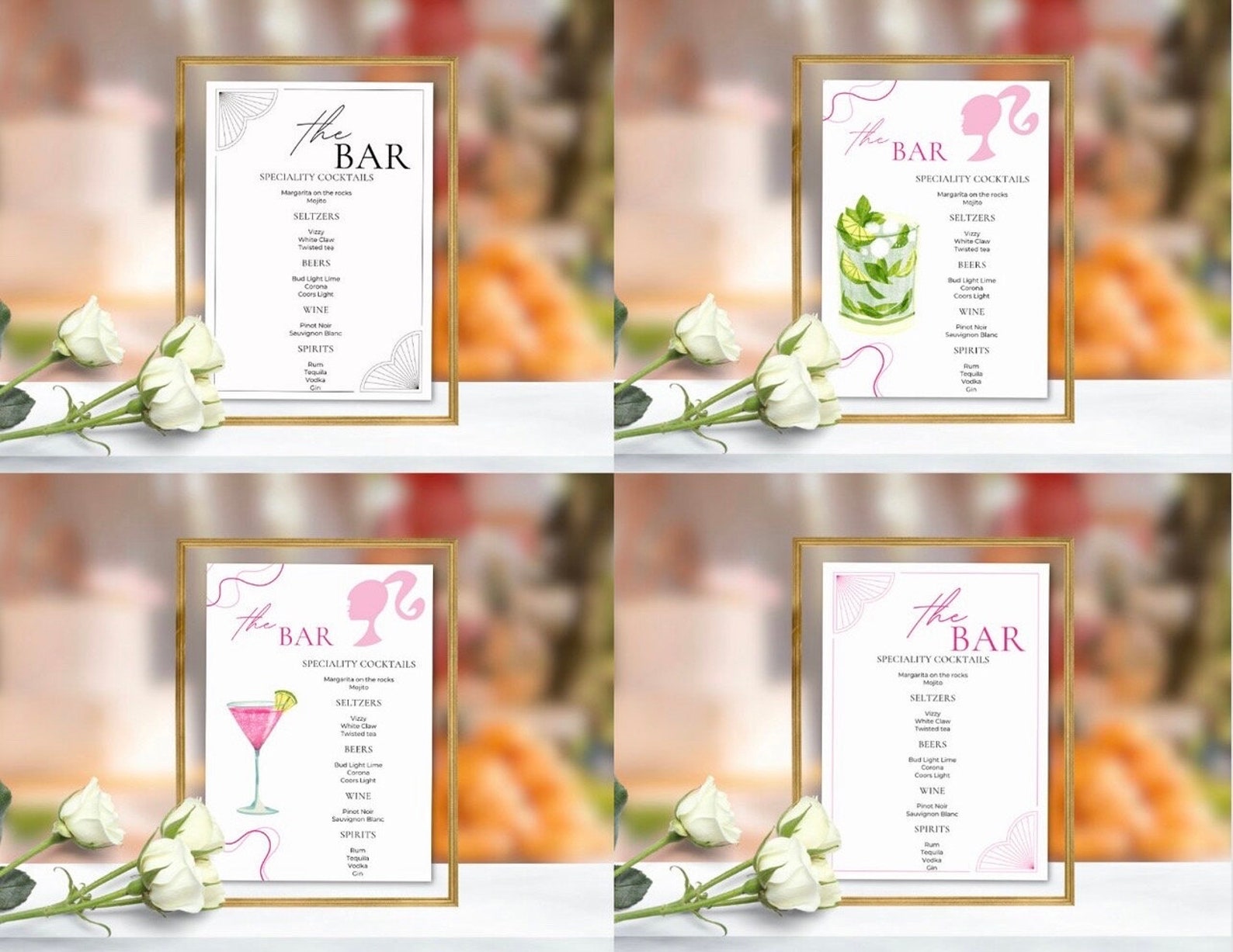 Editable Drinks Menu Template Sign, Cocktail Menu, Birthday Party ...