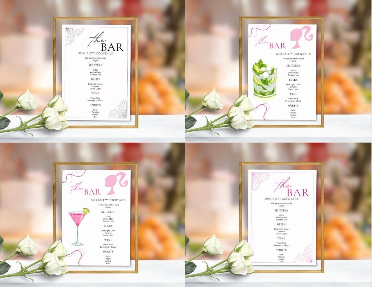 Editable Drinks Menu Template Sign, Cocktail Menu, Birthday Party ...