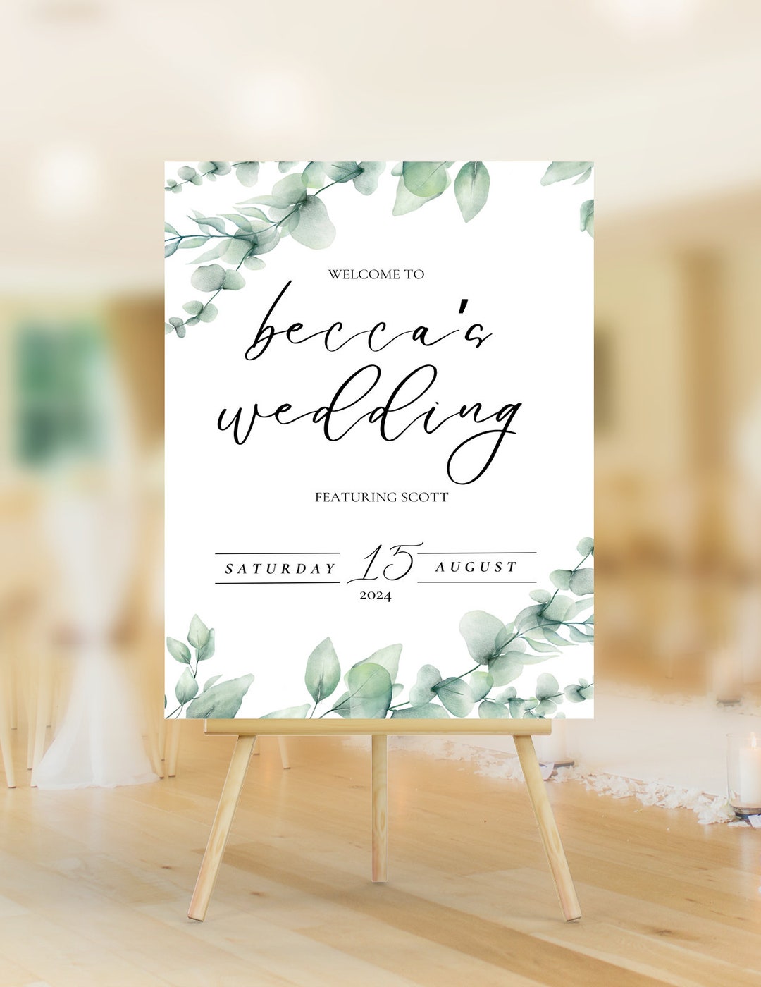 Featuring Wedding Welcome Sign Featuring the Husband Wifes - Etsy