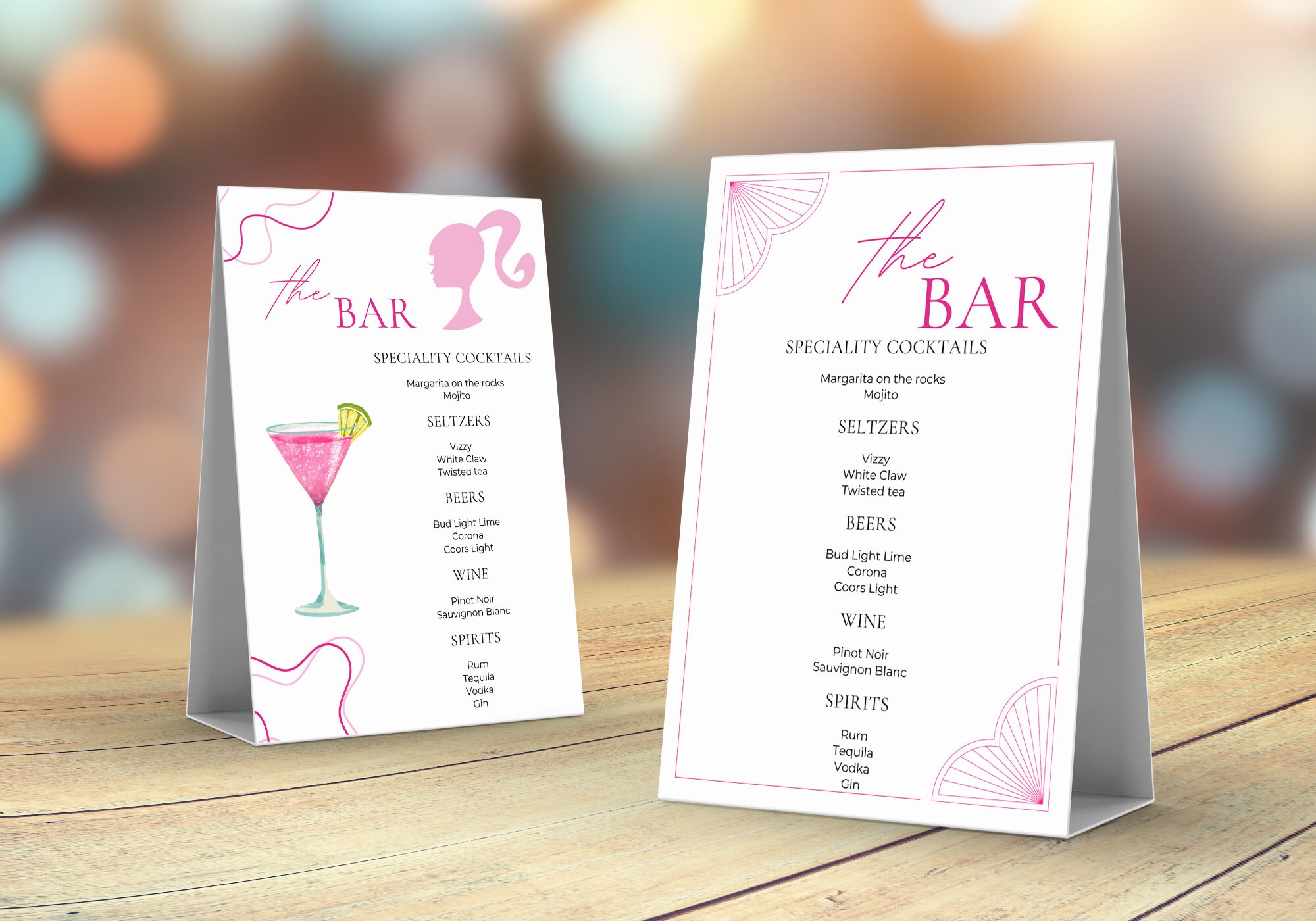 Editable Drinks Menu Template Sign, Cocktail Menu, Birthday Party ...