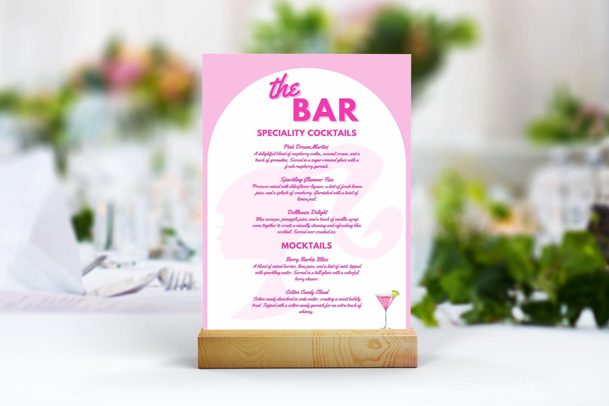 Editable Drinks Menu Template Sign | Cocktail Menu | Bar Menu Template ...