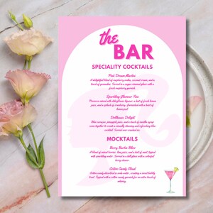 Editable Drinks Menu Template Sign | Cocktail Menu | Bar Menu Template ...