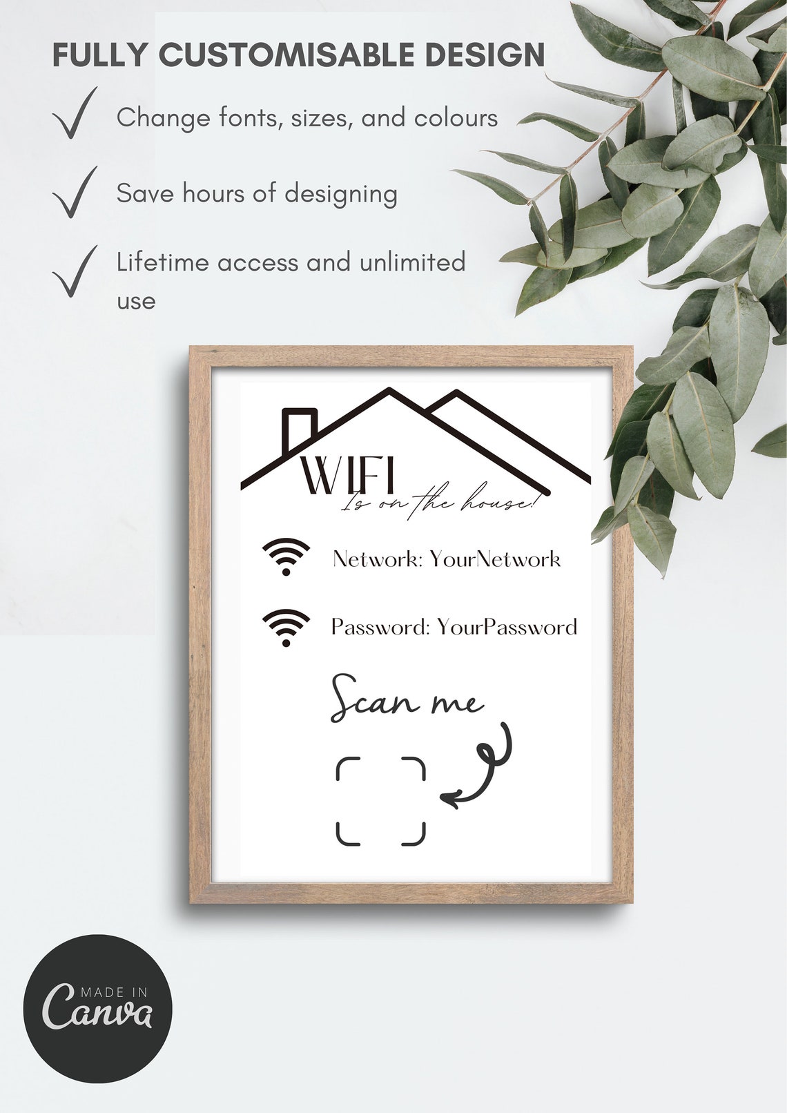 Wifi Password Sign Custom Our Wifi Sign, Wifi Password Sign, Wifi Print ...