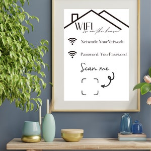 Wifi Password Sign Custom Our Wifi Sign, Wifi Password Sign, Wifi Print ...