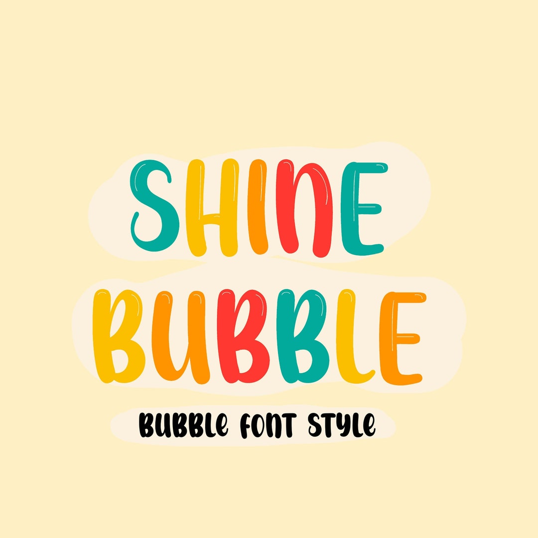 Shine Bubble Font SVG DXF OTF Ttf Fonts Procreate - Etsy Canada