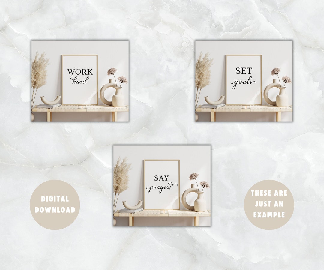 Set Goals Poster, Work Hard Poster, Say Prayers Poster, Wall Art ...