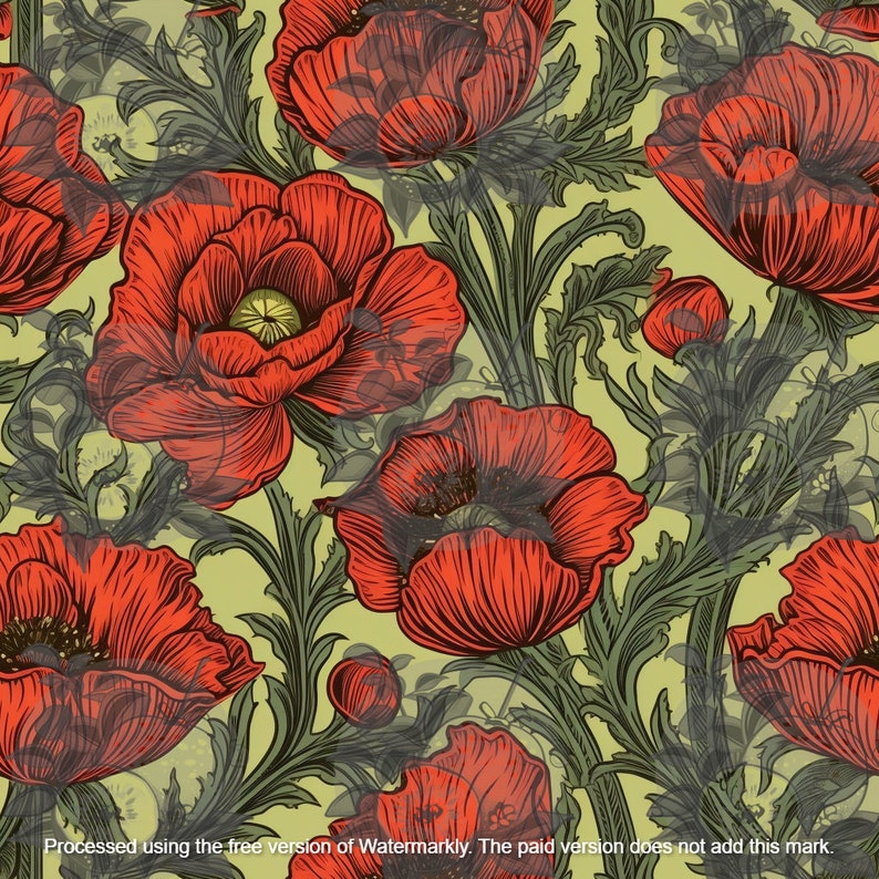 6 Poppy Flower Patterns - Etsy
