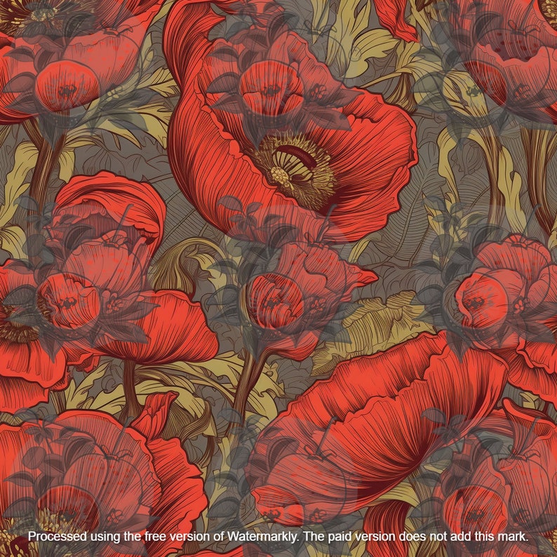 6 Poppy Flower Patterns - Etsy