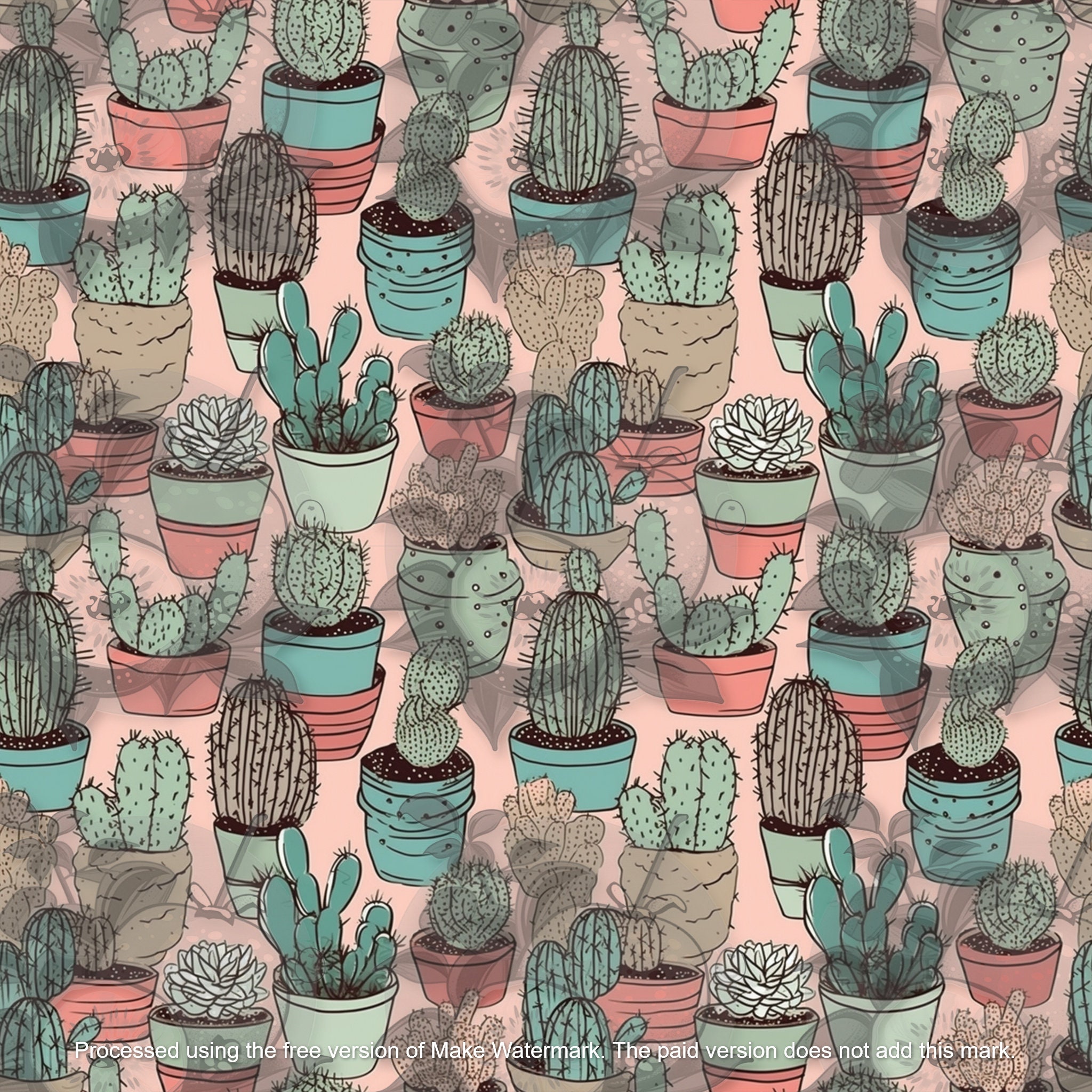 6 Seamless Cactus Patterns - Etsy