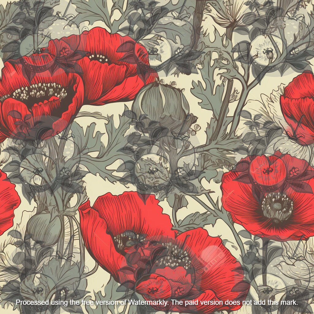 6 Poppy Flower Patterns - Etsy