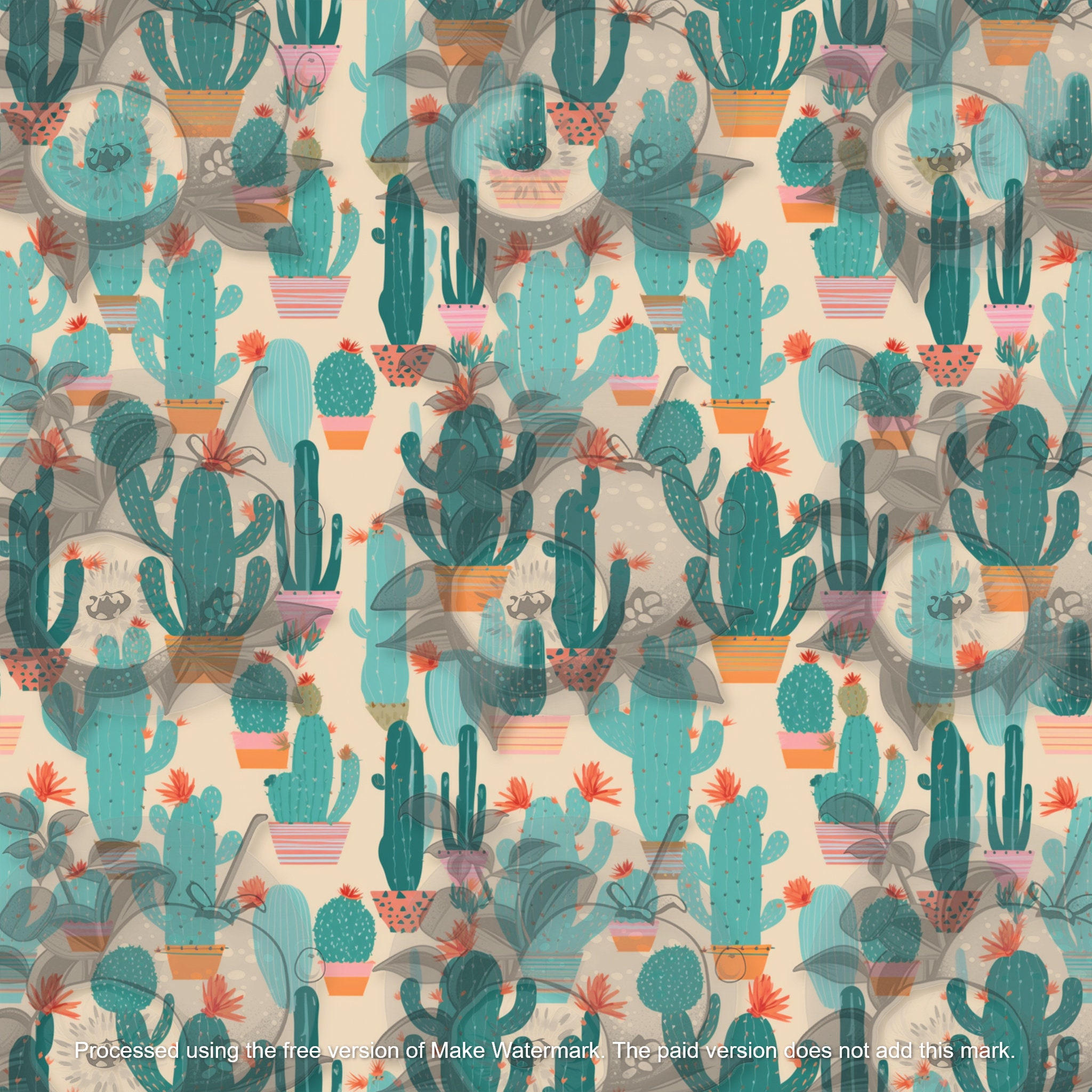 6 Seamless Cactus Patterns - Etsy