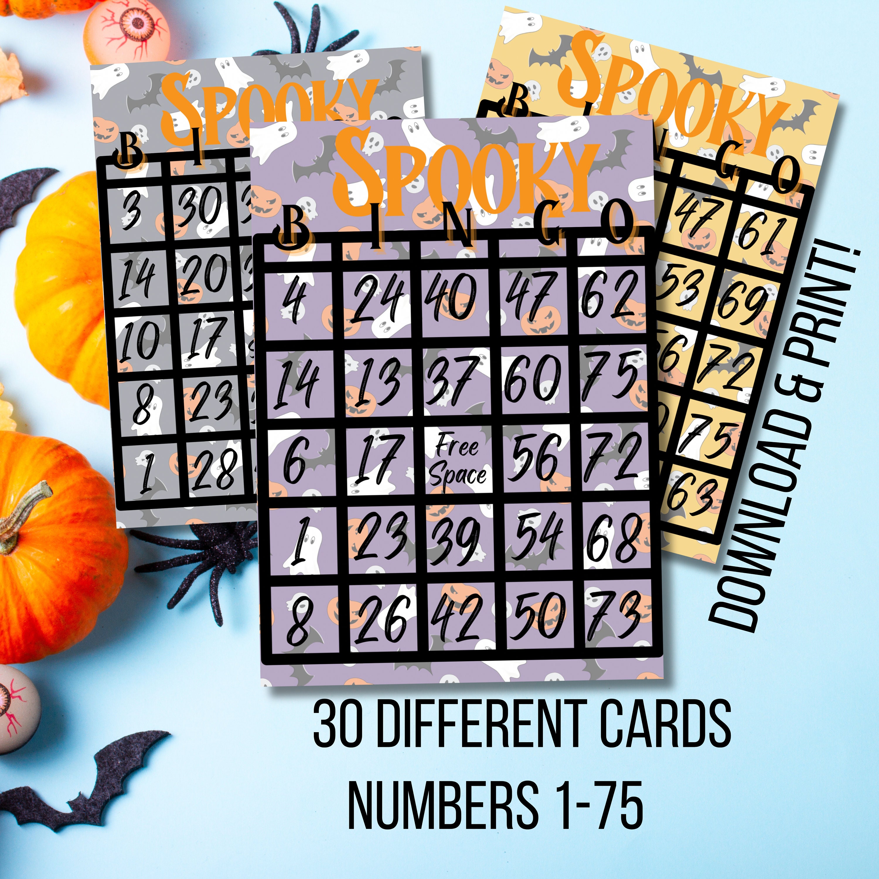 Halloween Bingo Cards Halloween Party Game Kid Friendly - Etsy