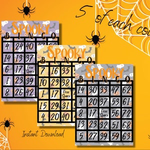 Halloween Bingo Cards Halloween Party Game Kid Friendly Classroom ...