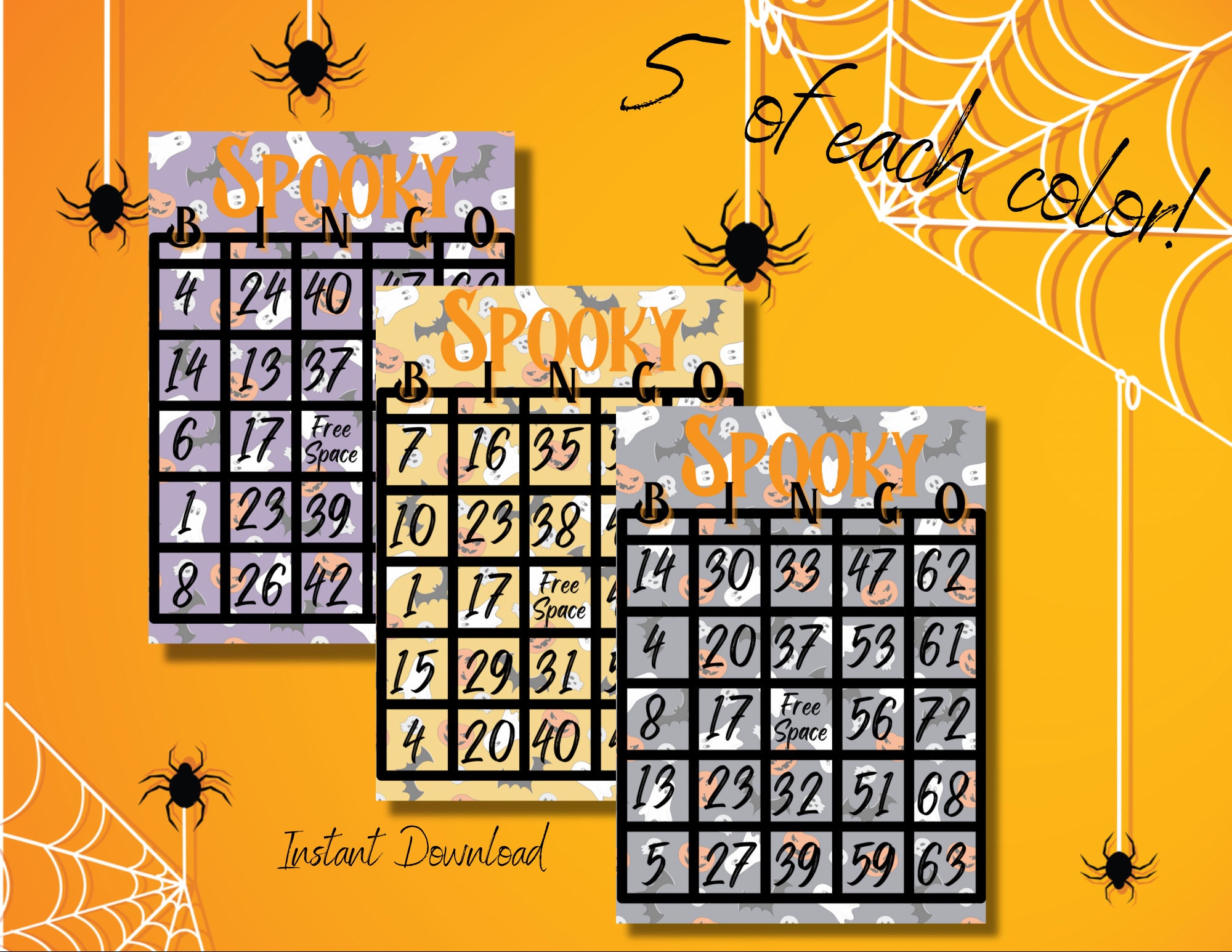 Halloween Bingo Cards Halloween Party Game Kid Friendly - Etsy