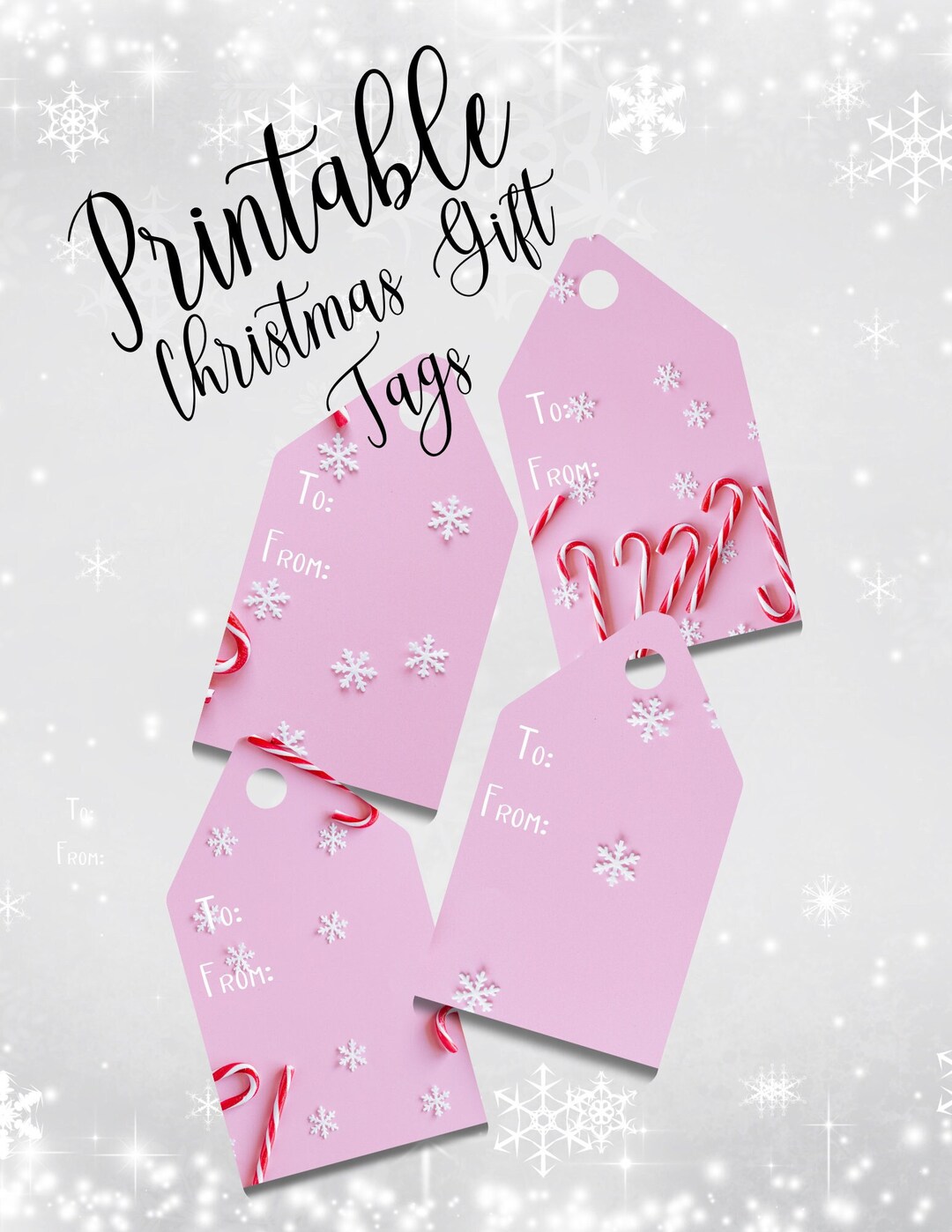 Christmas Tag Printable Pink Printable Christmas Gift Tags Candy Cane ...