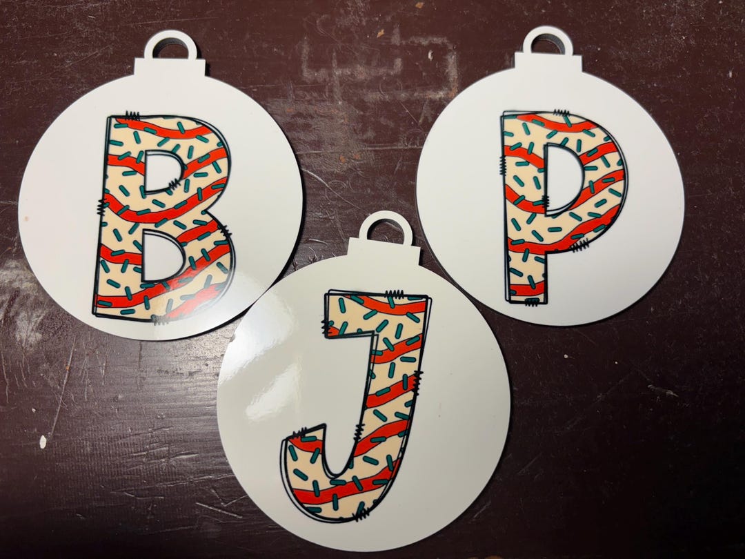 Snack Cake Inspired Initial Ornament - Etsy