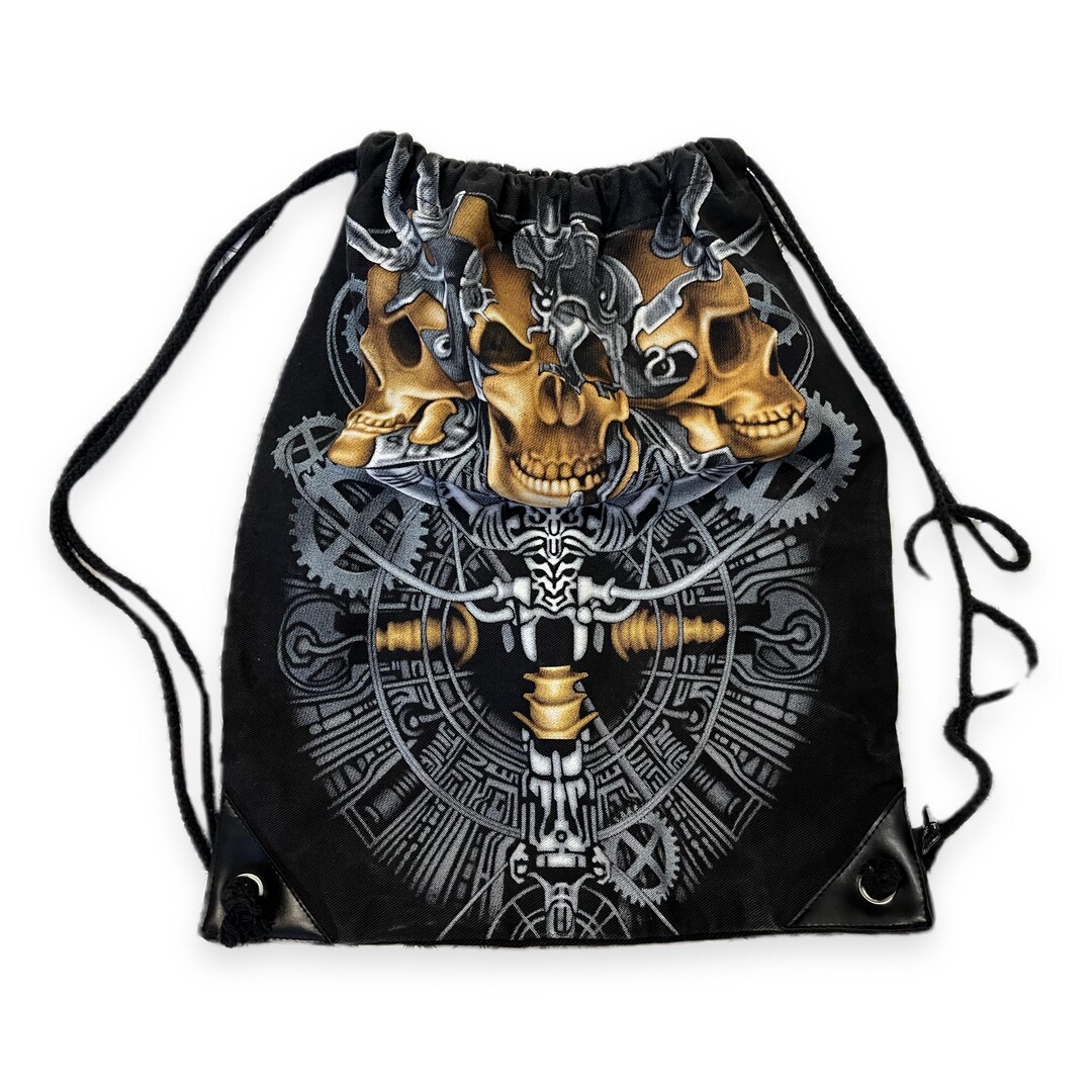 Emo Sack Rock Backpack Cross and Skulls Metalhead - Etsy
