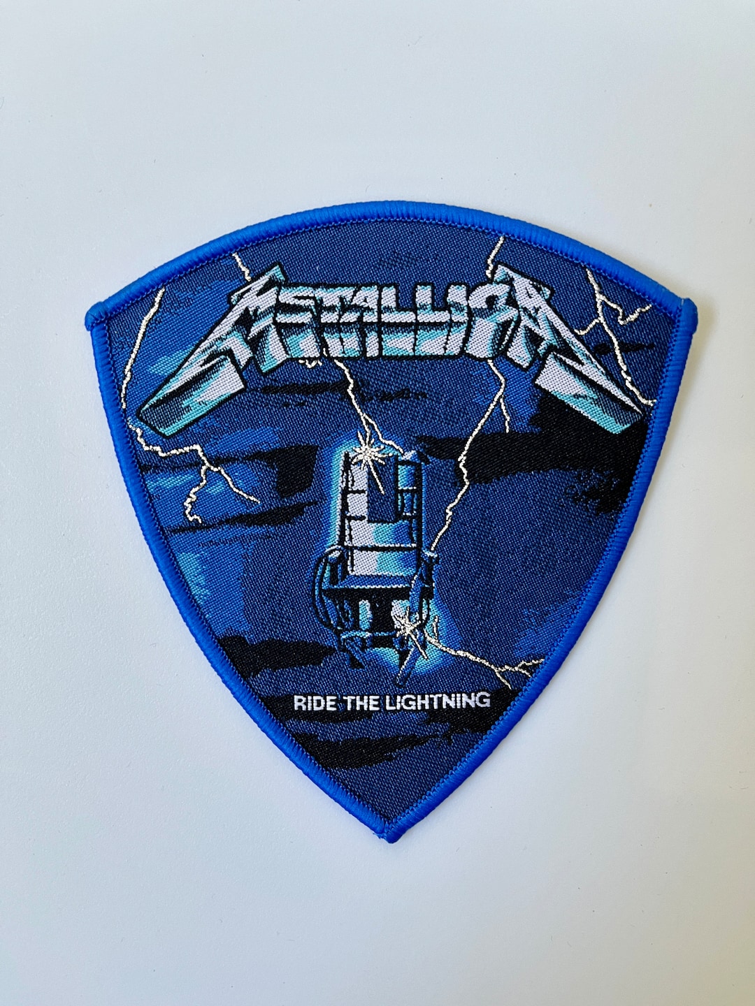 Metallica Ride the Lightning Officially Licensed Blue Border Woven ...