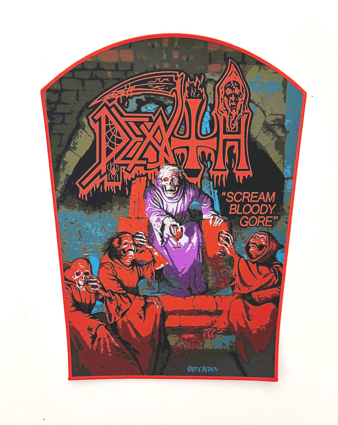 Death - Scream Bloody Gore RED Border Officially Licensed Woven Back ...