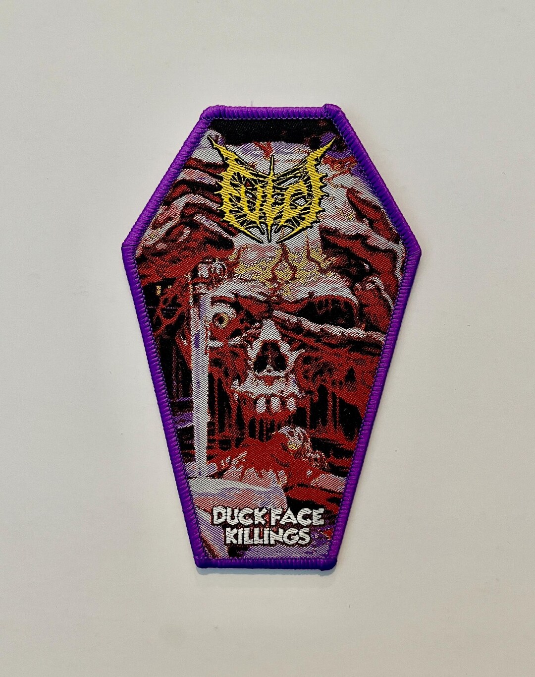 Fulci - Duck Face Killings PURPLE Border Officially Licensed Woven ...
