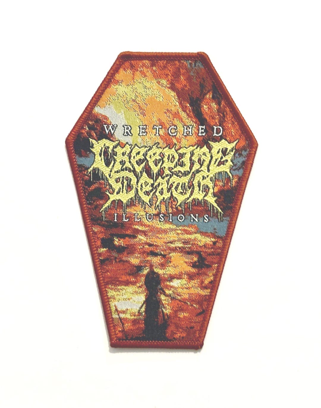 Creeping Death - Wretched Illusions BROWN Border Woven Patch NEW Sold ...