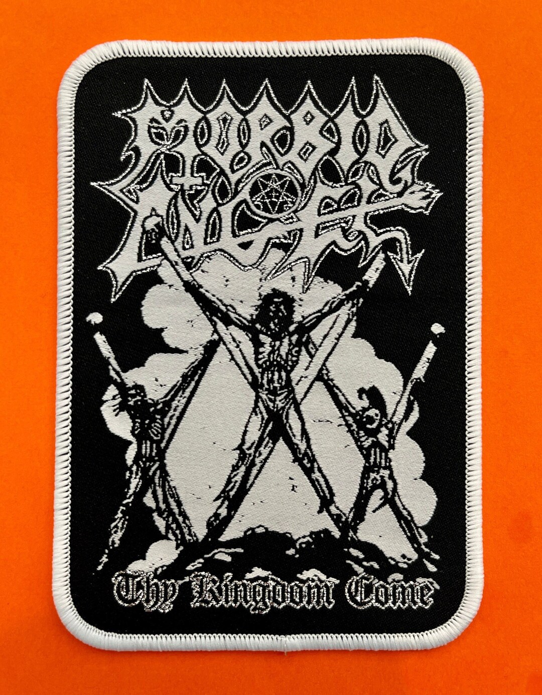Morbid Angel - Thy Kingdom Come White Border Woven Patch Officially ...