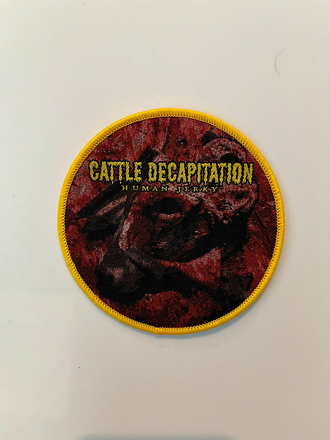 Cattle Decapitation Human Jerky Yellow Border Woven Patch New Sold Out ...