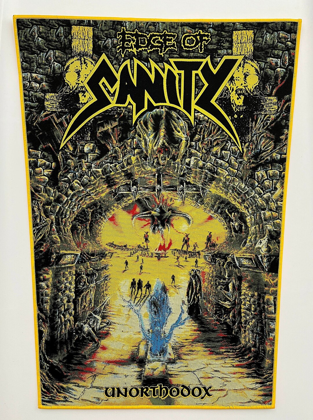 Edge of Sanity Unorthodox YELLOW Border Officially Licensed Woven Back ...