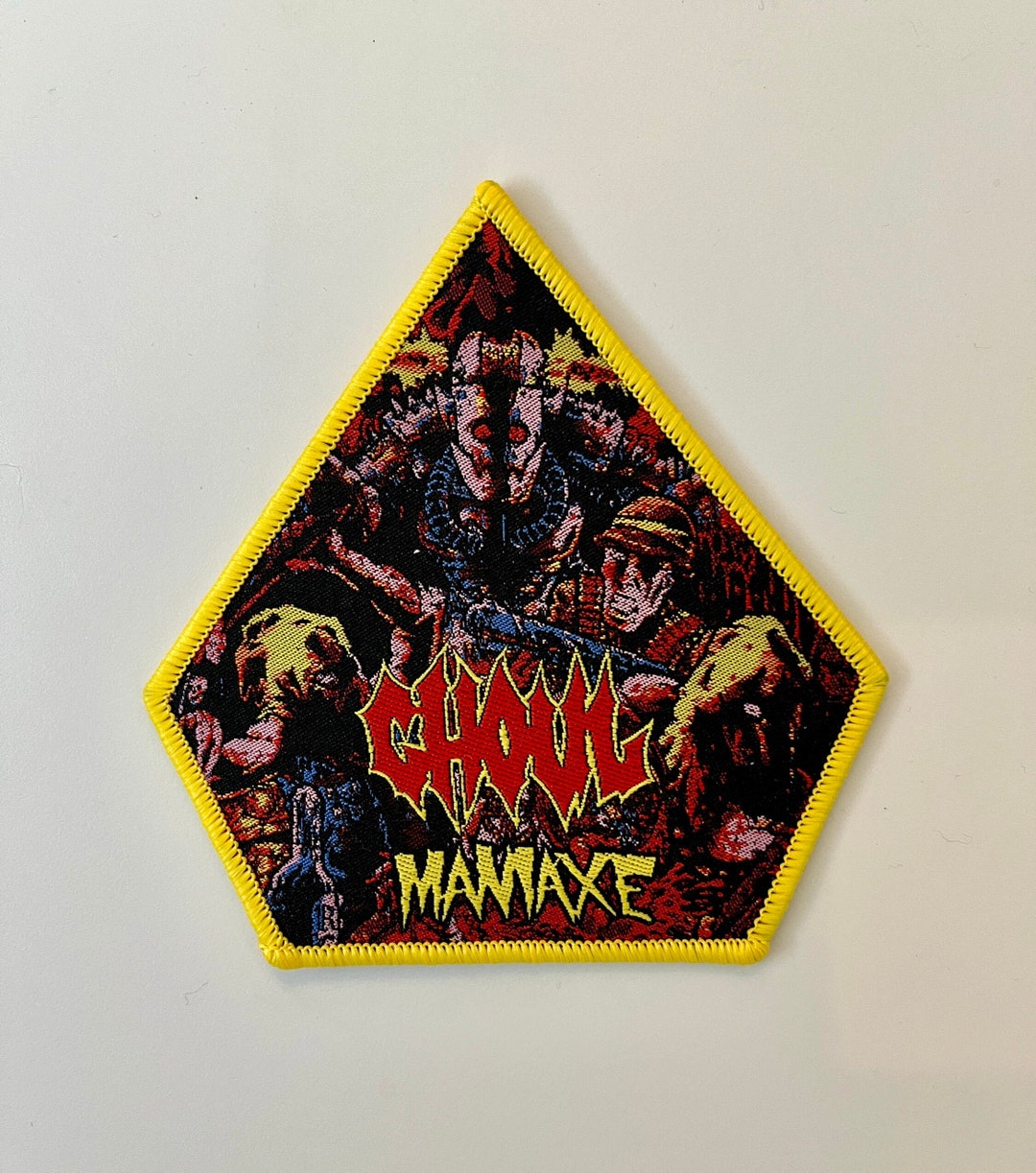 Ghoul Maniaxe YELLOW Border Officially Licensed Woven Patch New SOLD ...
