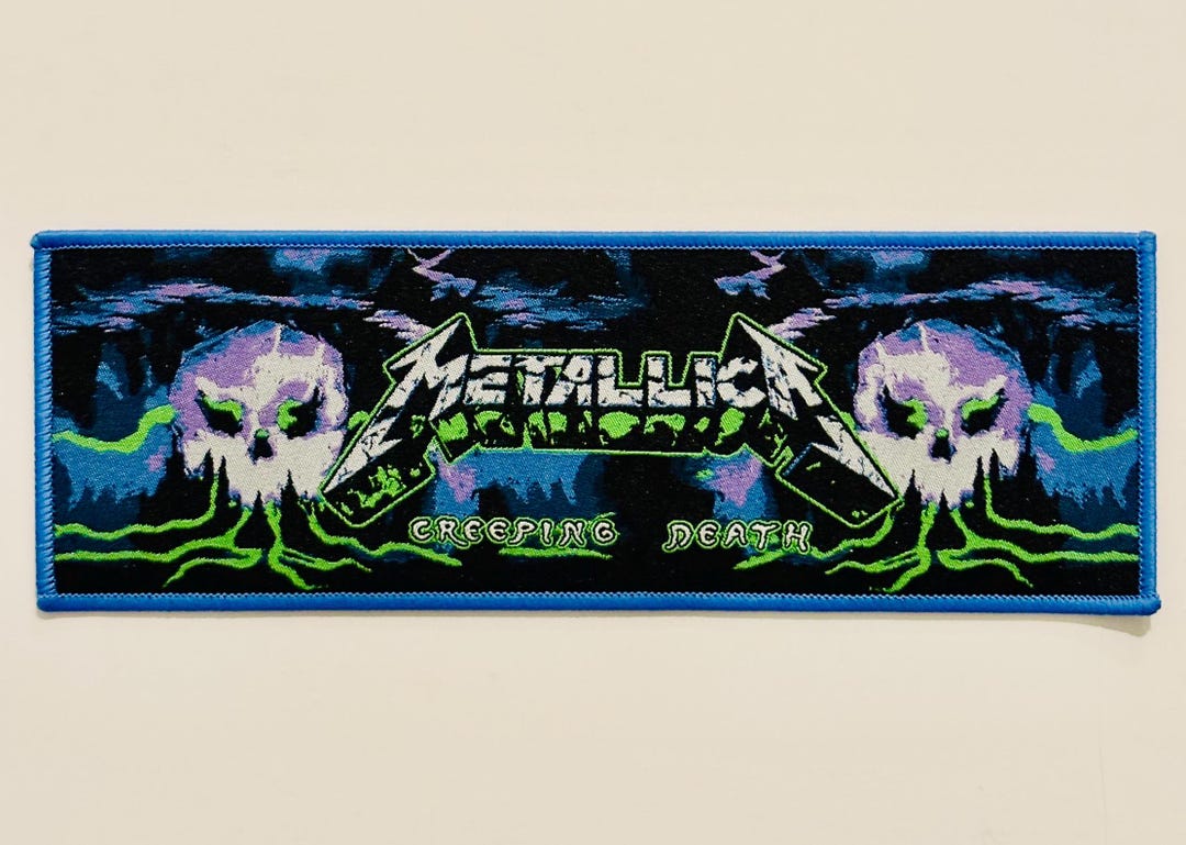 Metallica - Creeping Death BLUE Border Licensed Woven Strip Patch New ...