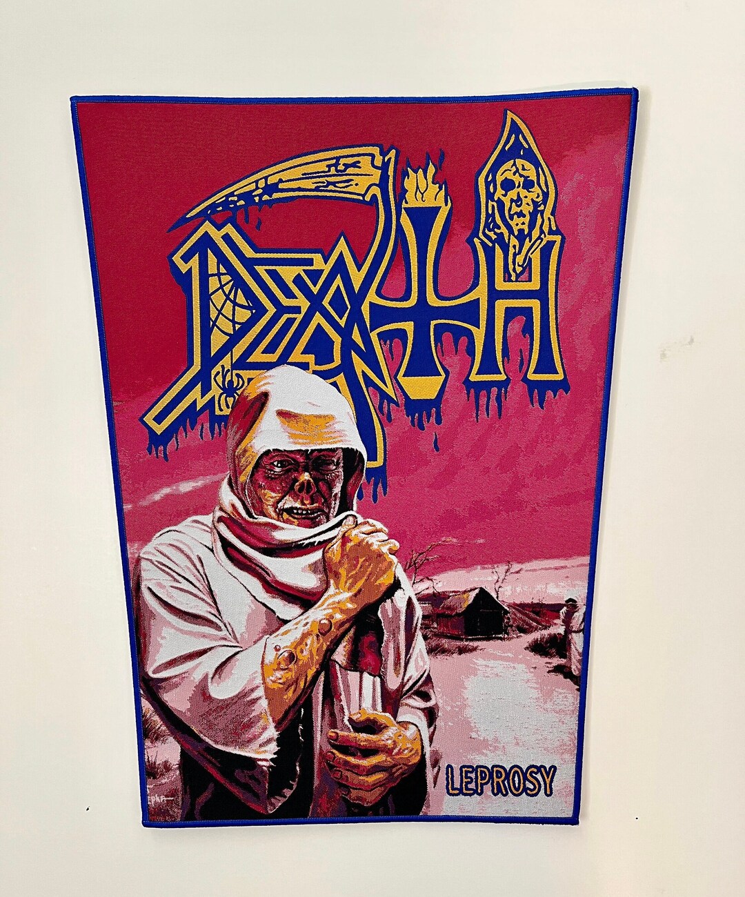 2022 Original Death Leprosy BLUE Border Woven Back Patch Officially Licensed and SOLD OUT Direct ...