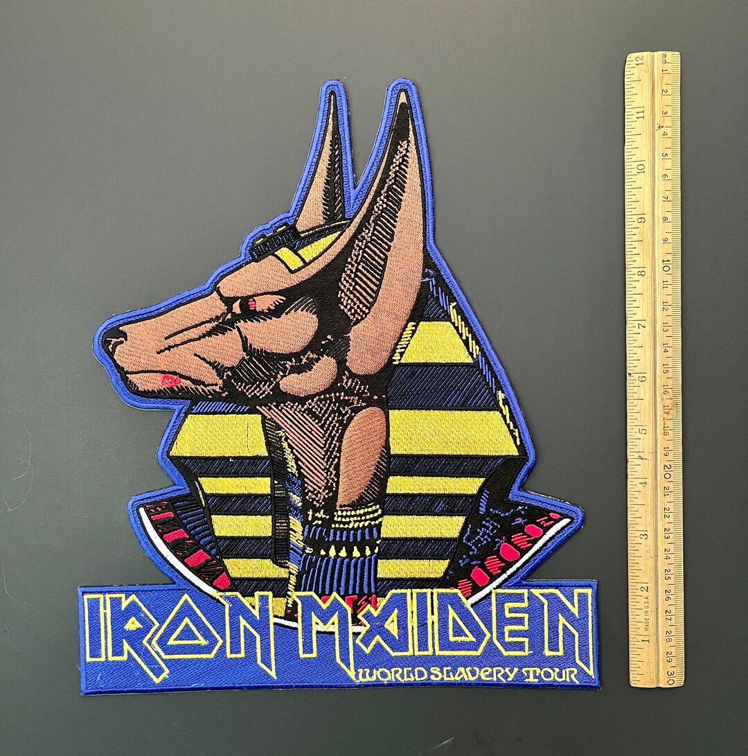 Iron Maiden LARGE ANUBIS Back Patch RARE Custom Full 12" Height Full Color Embroidered New - Etsy