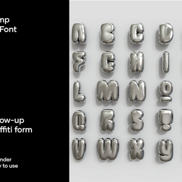 3d Bubble Font - Etsy
