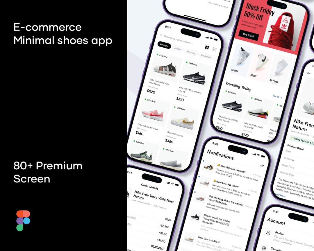 Minimal Shoe App UI Kit for Figma - Etsy Canada