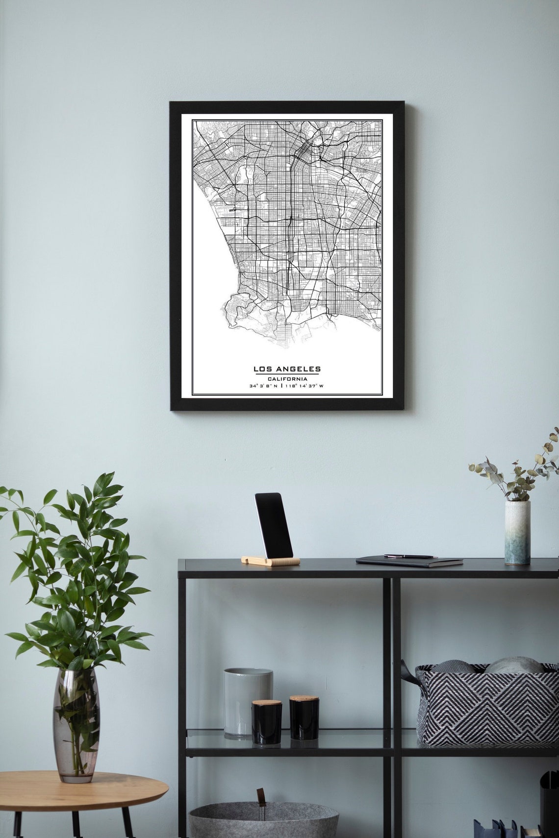 Los Angeles Map Print, LA City Map, California Art, Los Angeles Poster ...