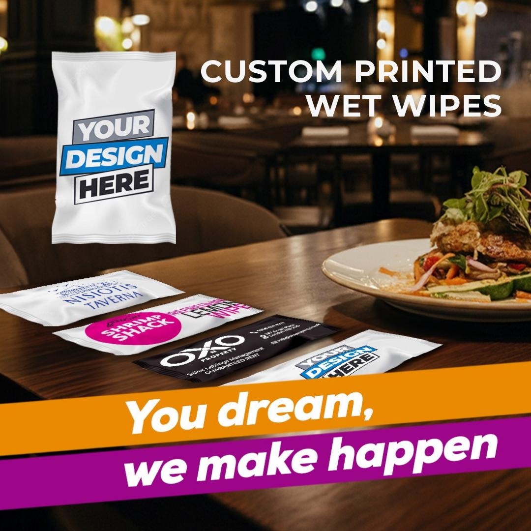 Custom Printed Wet Wipes | Logo Printed Wet Wipes | Restaurant Wet ...
