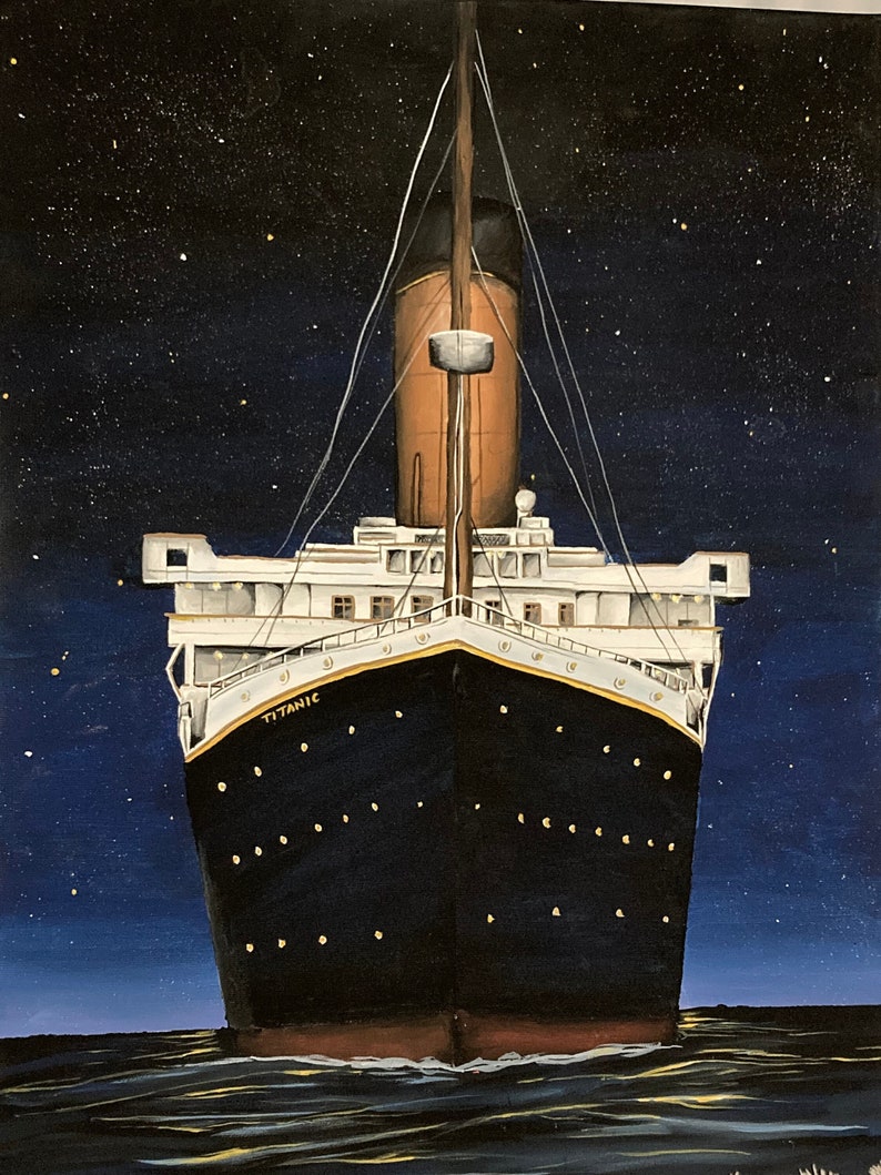 Painting - Titanic Sailing, Front View - Etsy