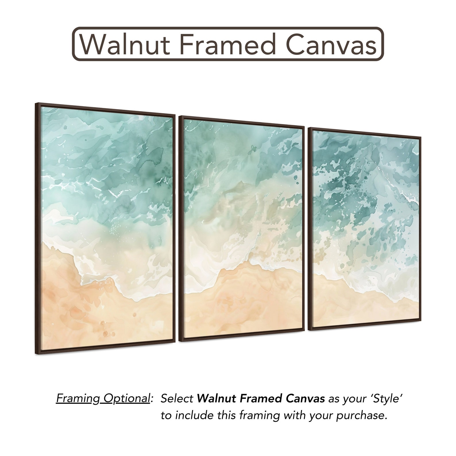 Ocean Waves Canvas Print Triptych: Modern Coastal Wall Art - Etsy