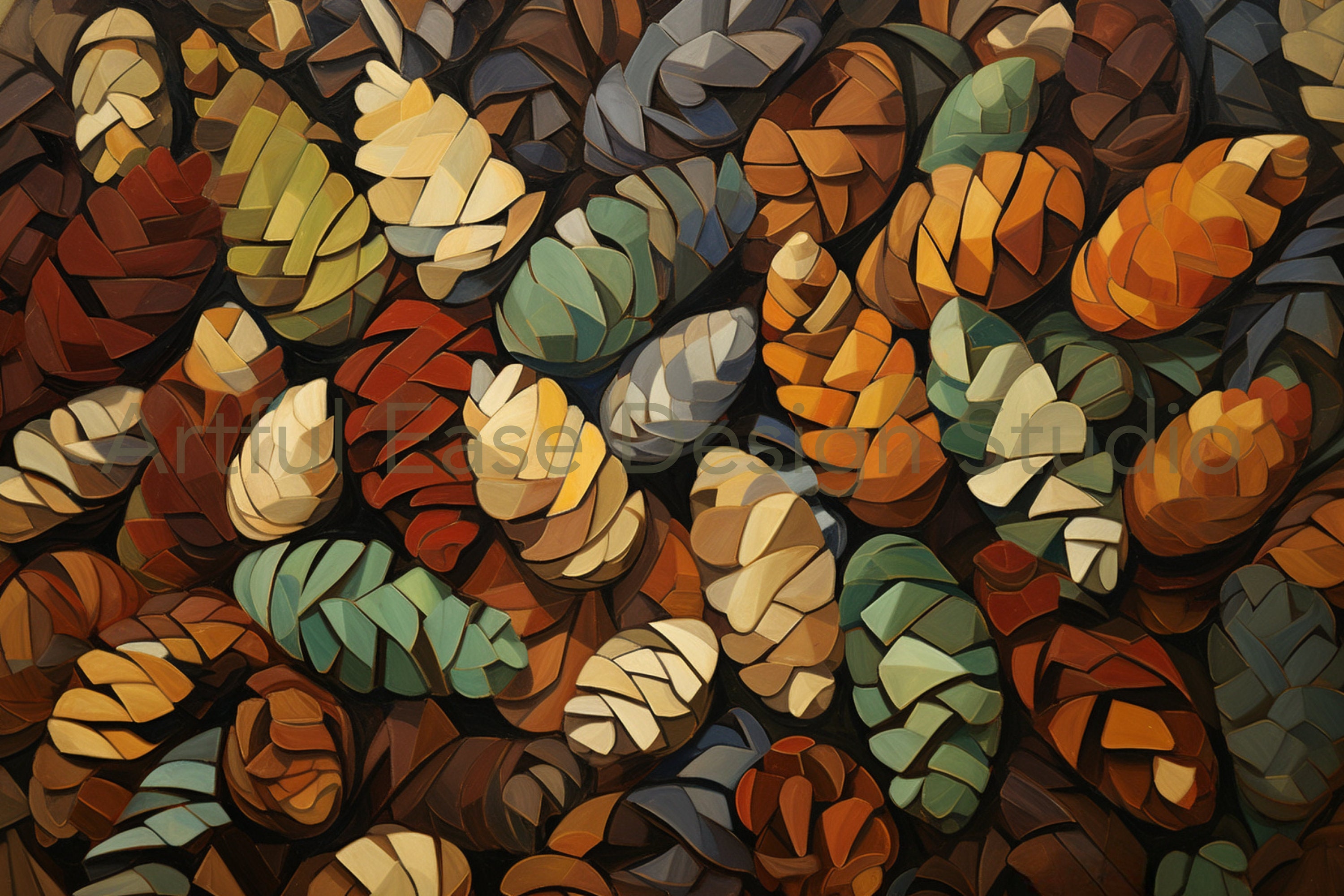 Beautiful Fall Colors Pine Cone Art Printable Wall Art - Etsy