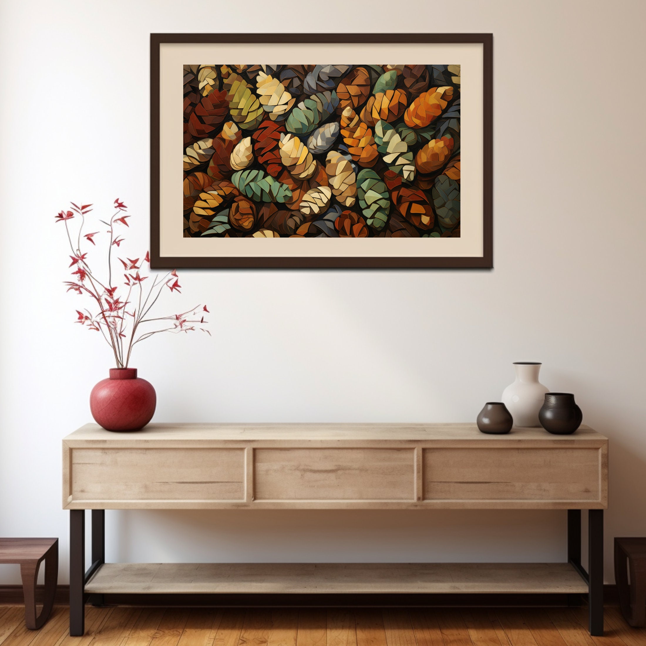 Beautiful Fall Colors Pine Cone Art Printable Wall Art - Etsy